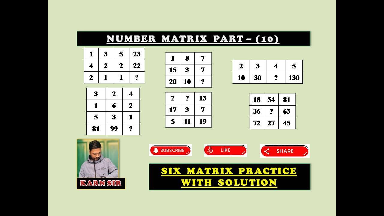 Number matrix part - 10 - YouTube