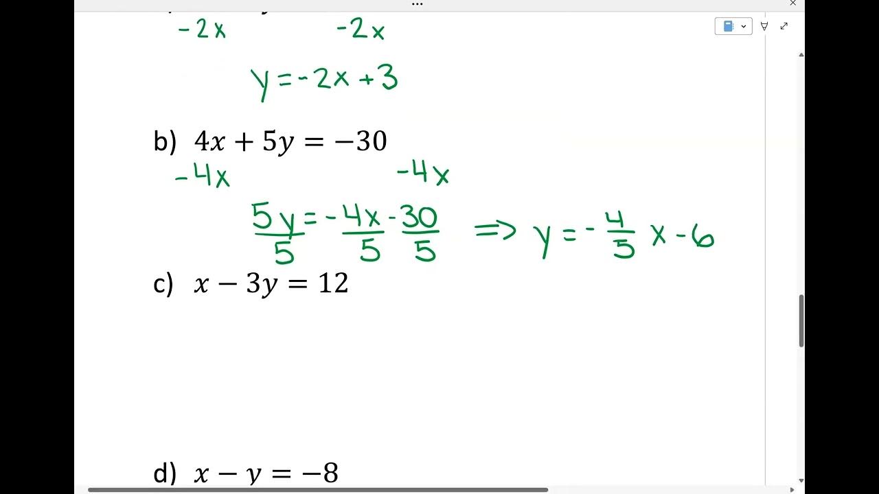 2 2 Linear Functions L1 - YouTube