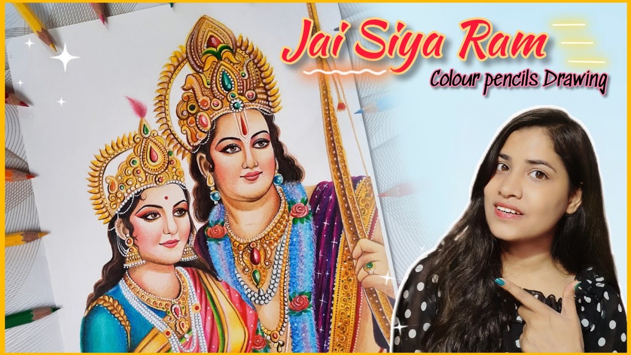 Easy Lord Shree Ram & Sita Drawing for beginners | Ram Sita Drawing 🙏 ️ ...