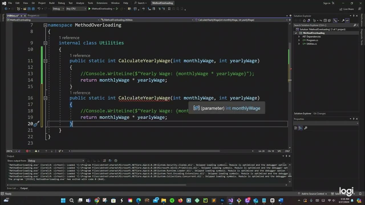 C# Programming - METHOD OVERLOADING - YouTube