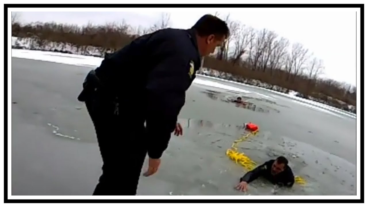 Police Officers Fall Through Ice During Rescue | Body Cam | United ...