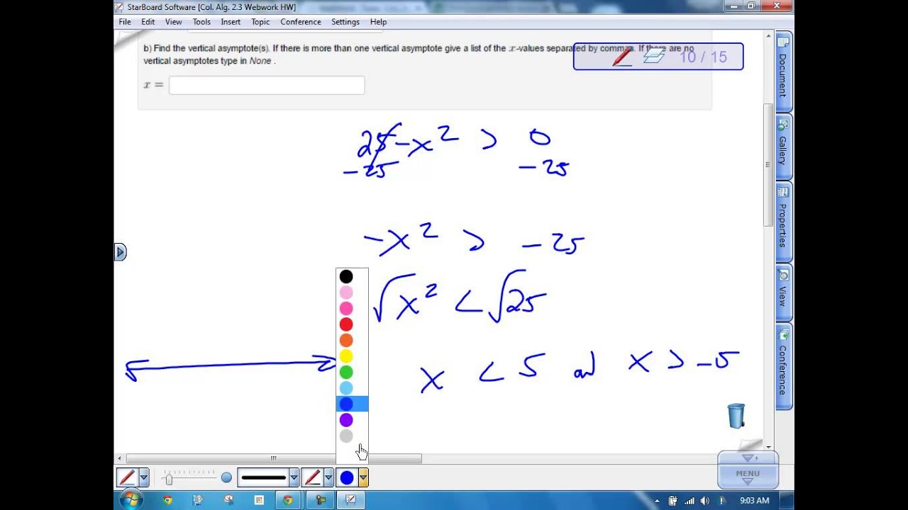 Col. Alg. 2.3 Webwork HW Help 2 - YouTube