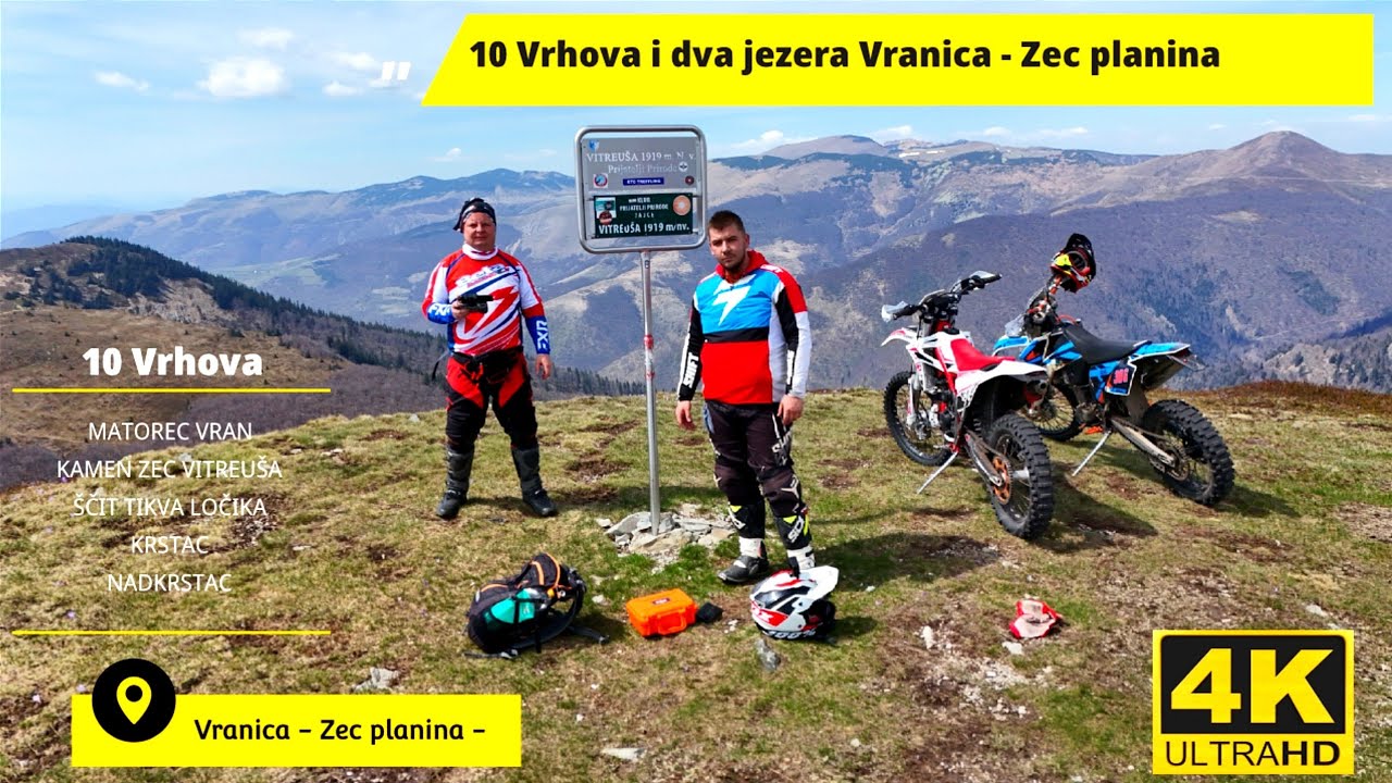 Sa motorom smo prešli 10 vrhova Vranice i Zec Planine i dva jezera ...