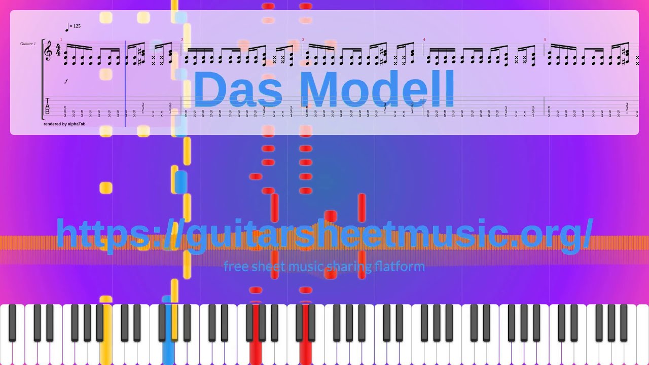 Das Modell Sheet Music Free, Synthesia Piano - YouTube