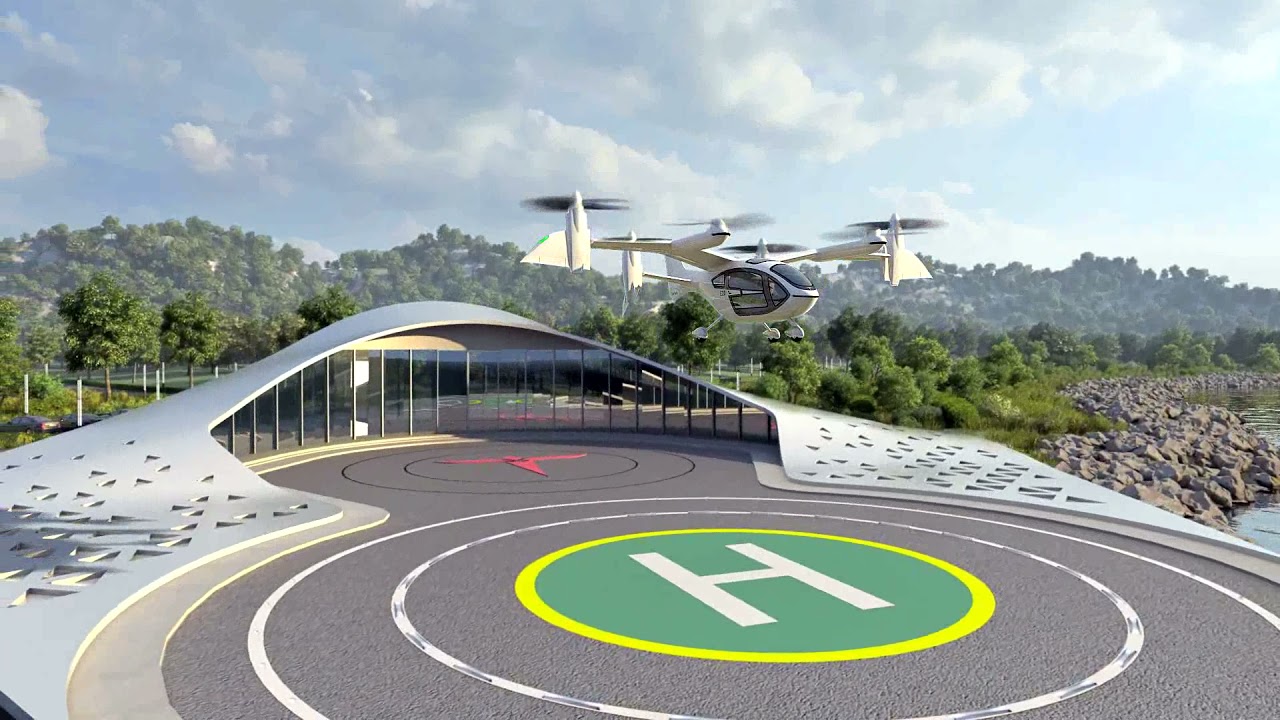 TCab E20 taking off from Shanghai highrise - YouTube