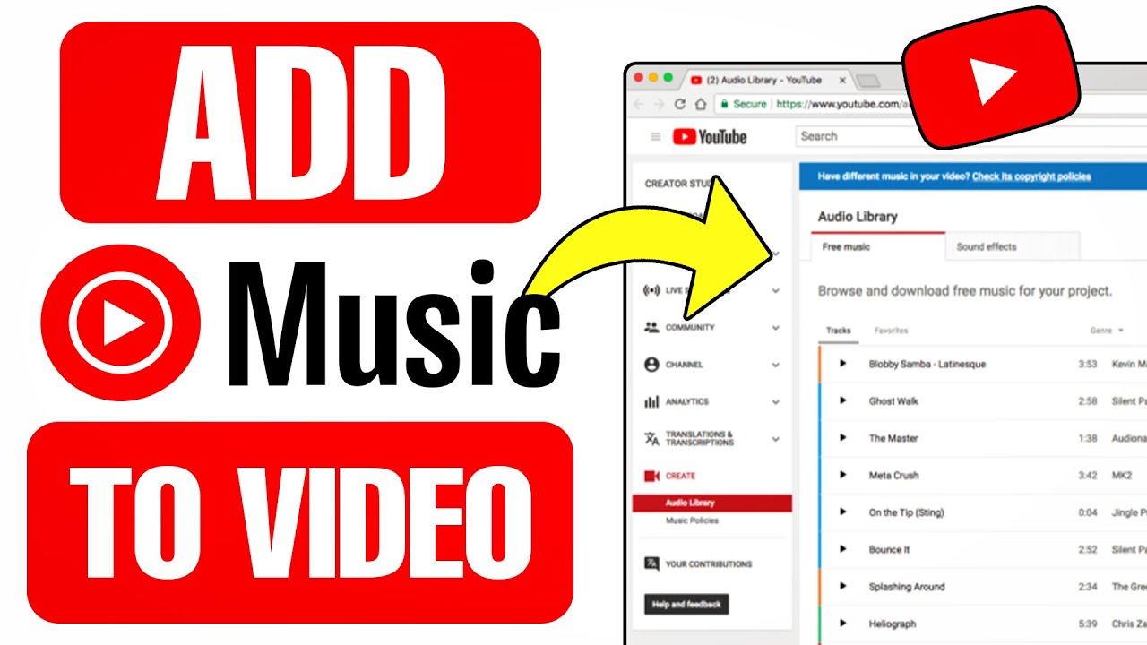 How to Add YouTube Library Music to Your Video - YouTube
