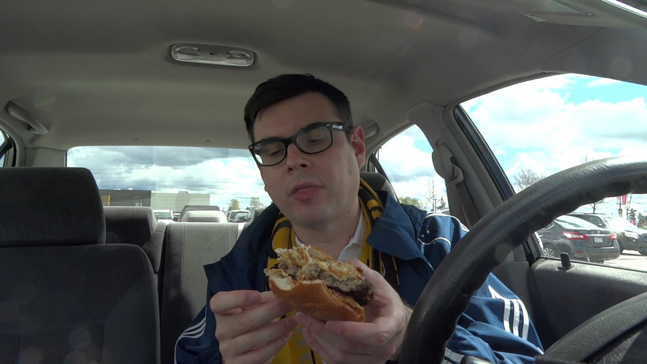 Evil Bert review the Carl's Jr Poutine Burger (Take 2) - YouTube
