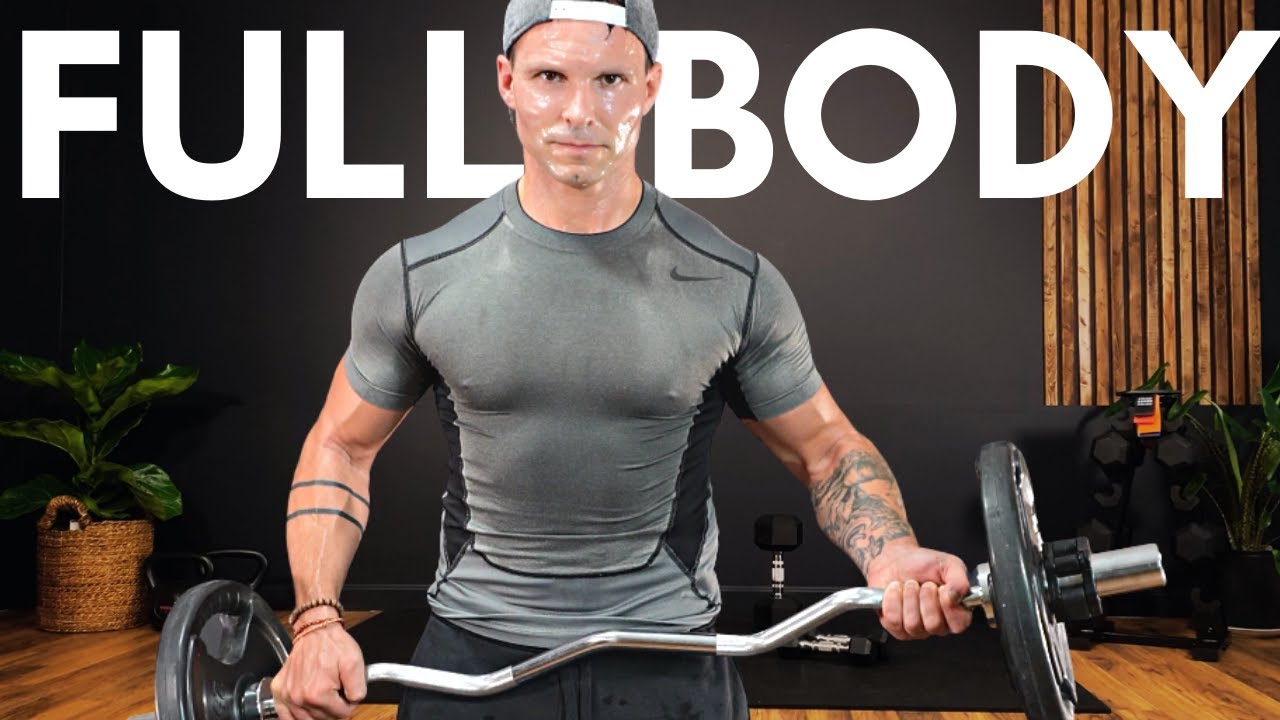 EZ BAR WORKOUT at HOME | FULL BODY (EZ BAR EXERCISES) - YouTube