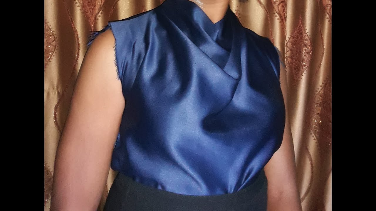 high cowl neckline//DIY//cutting and stitching. - YouTube