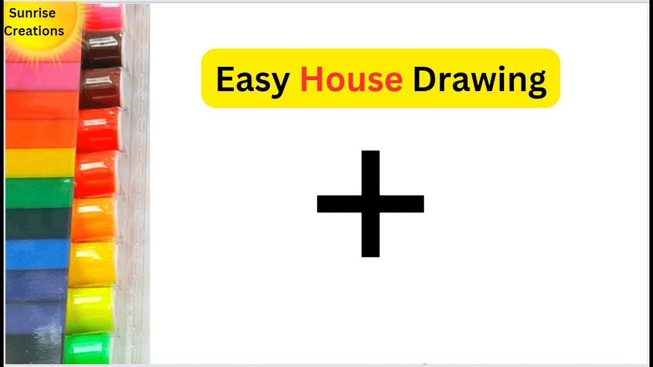 How to Draw a House Easy Step by Step from + | Easy House Drawing for ...