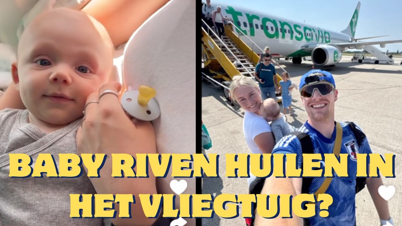 Baby Riven huilt in het vliegtuig naar Italie? - YouTube