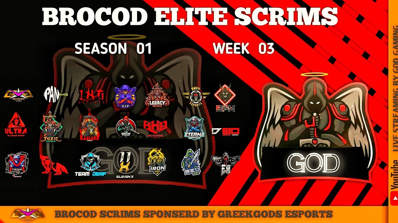 TEAM BROCOD ELITE SCRIMS |Week 3 | Day 4 | GODSPLAY Gaming - YouTube