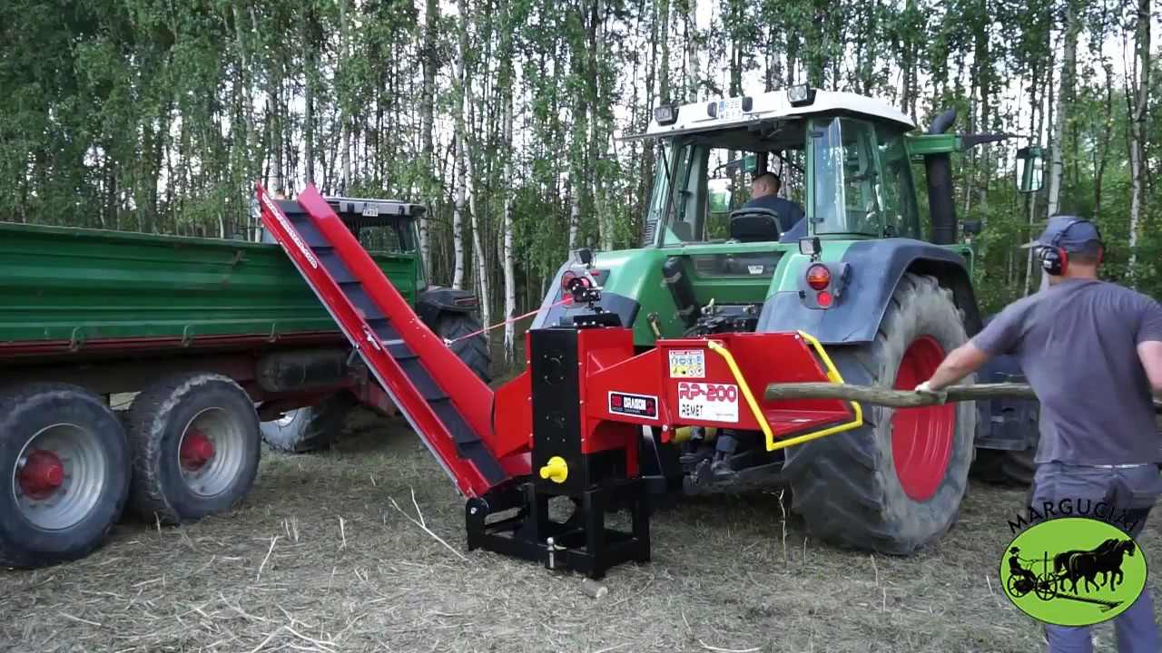 Šakų skaldyklė- smulkintuvas "Remet" RP 200 - YouTube