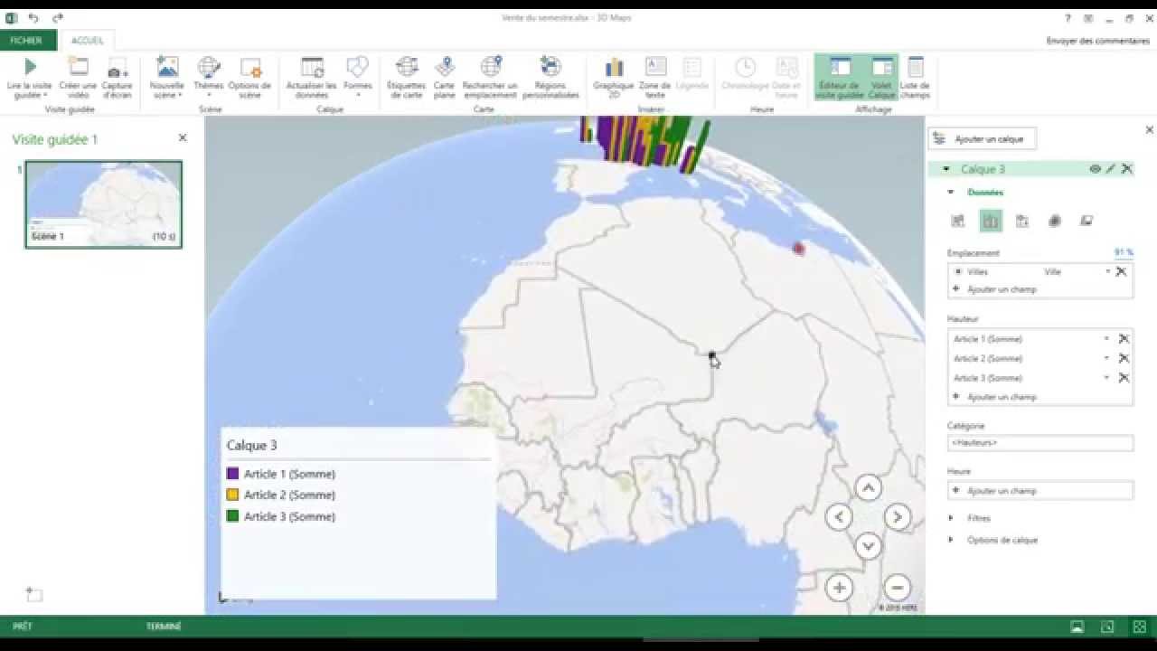 Excel : Fonctionnalité Carte Bing 2D et 3D - YouTube
