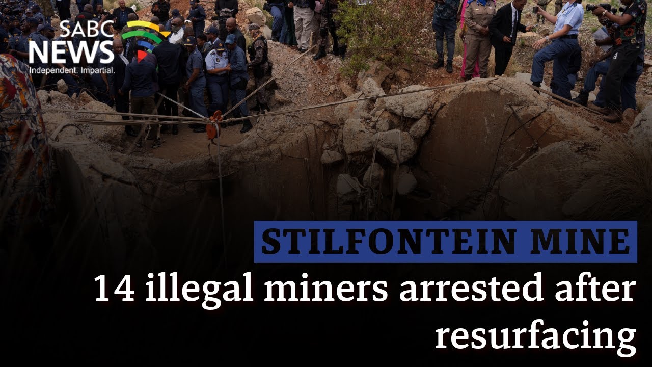 Stilfontein Mine | 14 illegal miners arrested after resurfacing - YouTube
