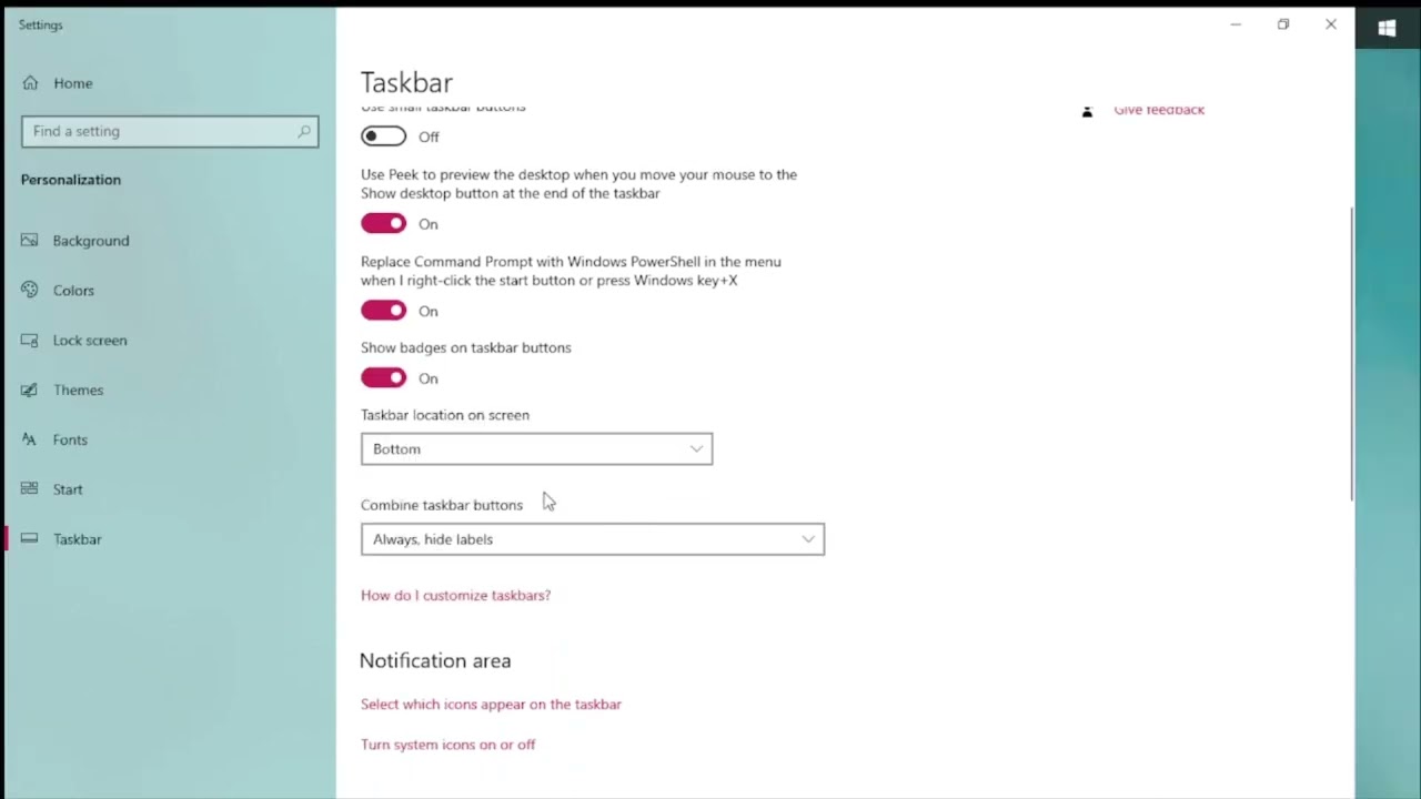 taskbar position change windows 10... - YouTube