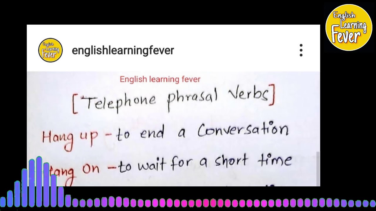 TELEPHONE PHRASAL VERBS ! ENGLISH LEARNING FEVER - YouTube