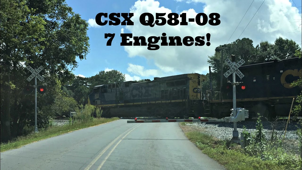 CSXT 509 AC44CW Leads CSX Train Q581-08 Southbound at Groovers Landing Rd in Acworth, GA - YouTube