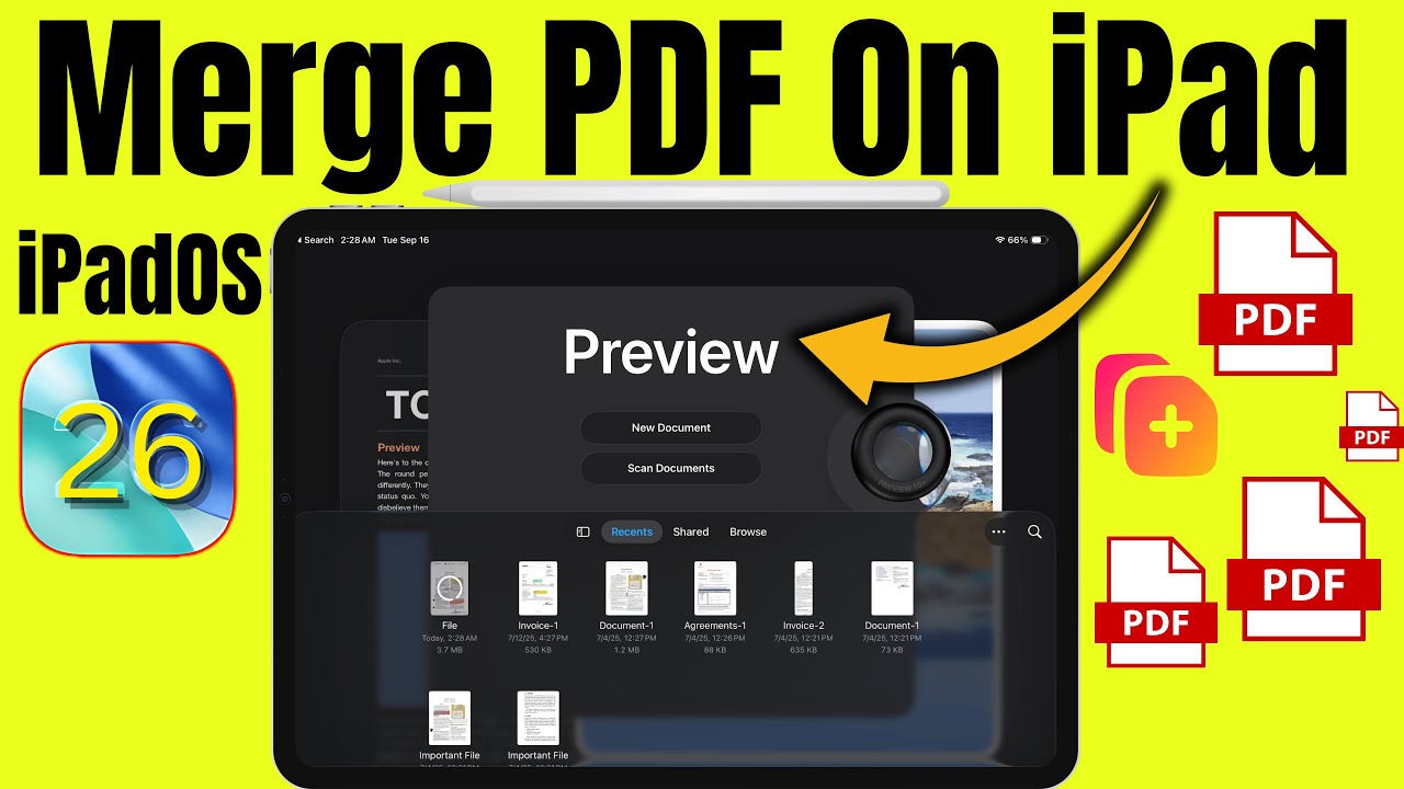 How to Merge PDFs On iPad Using Preview App in iPadOS 26 (iPad Pro, Air ...