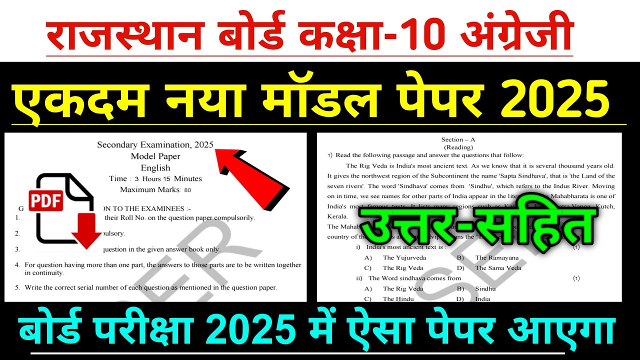 Class 10th English Model Paper Class