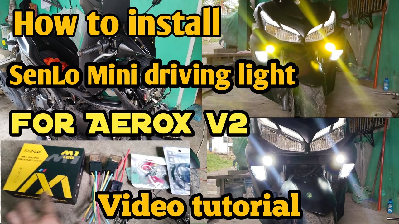 How to install Mini driving light for Aerox v2 tutorial - YouTube