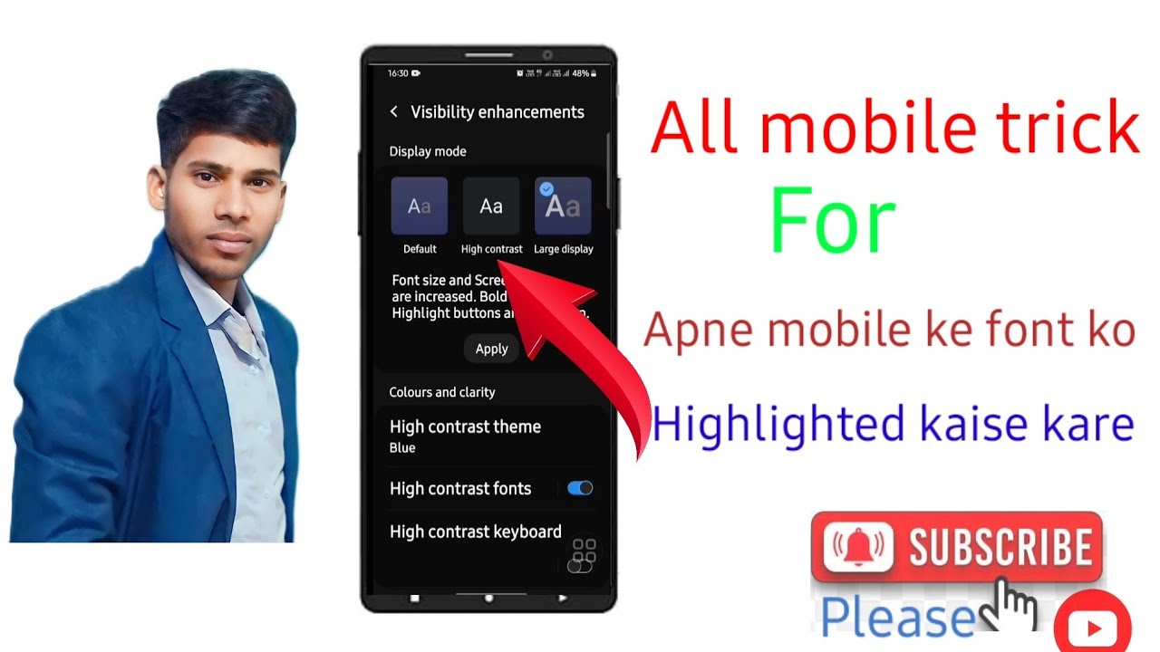 Mobile par font ko highlight karne ka trick for all mobiles - YouTube