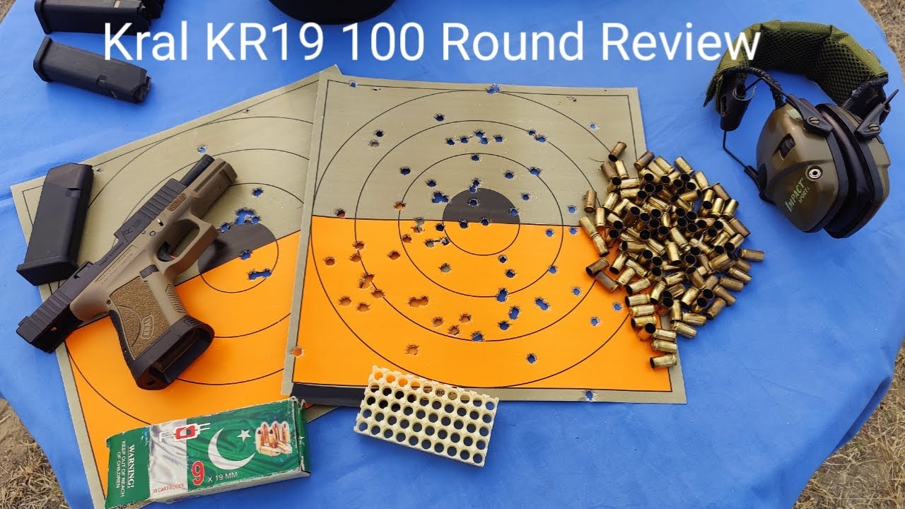 Kral KR19, 9mm 100 round review #türkiye #firearmtraining - YouTube