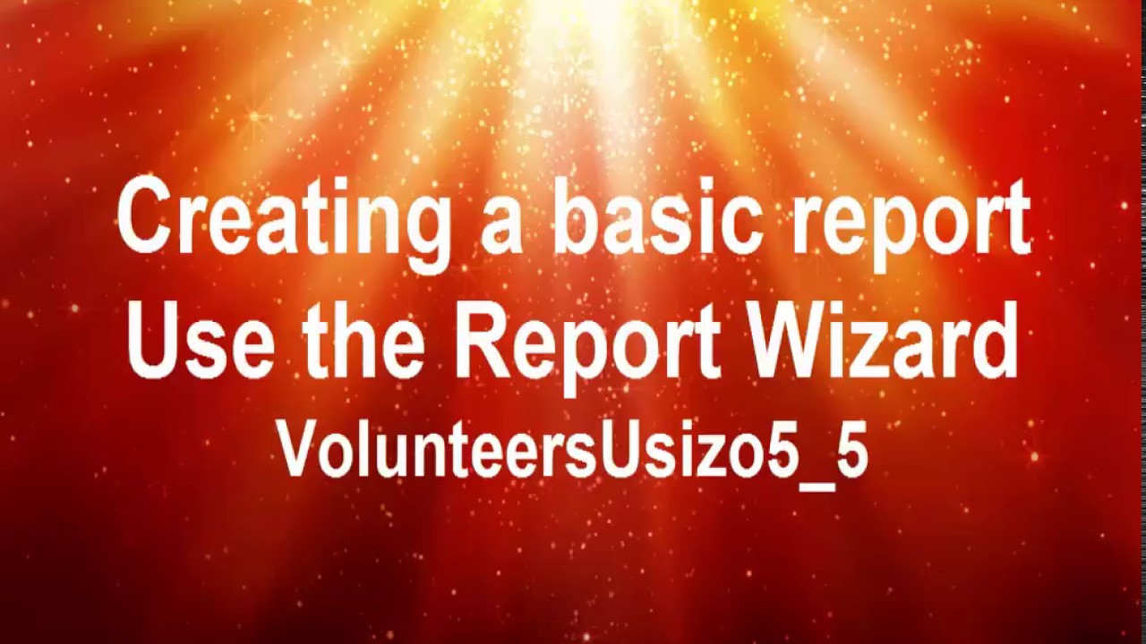Creating A Report Using The Report Wizard Sorting YouTube Creating A Report Using The Report Wizard Sorting YouTube