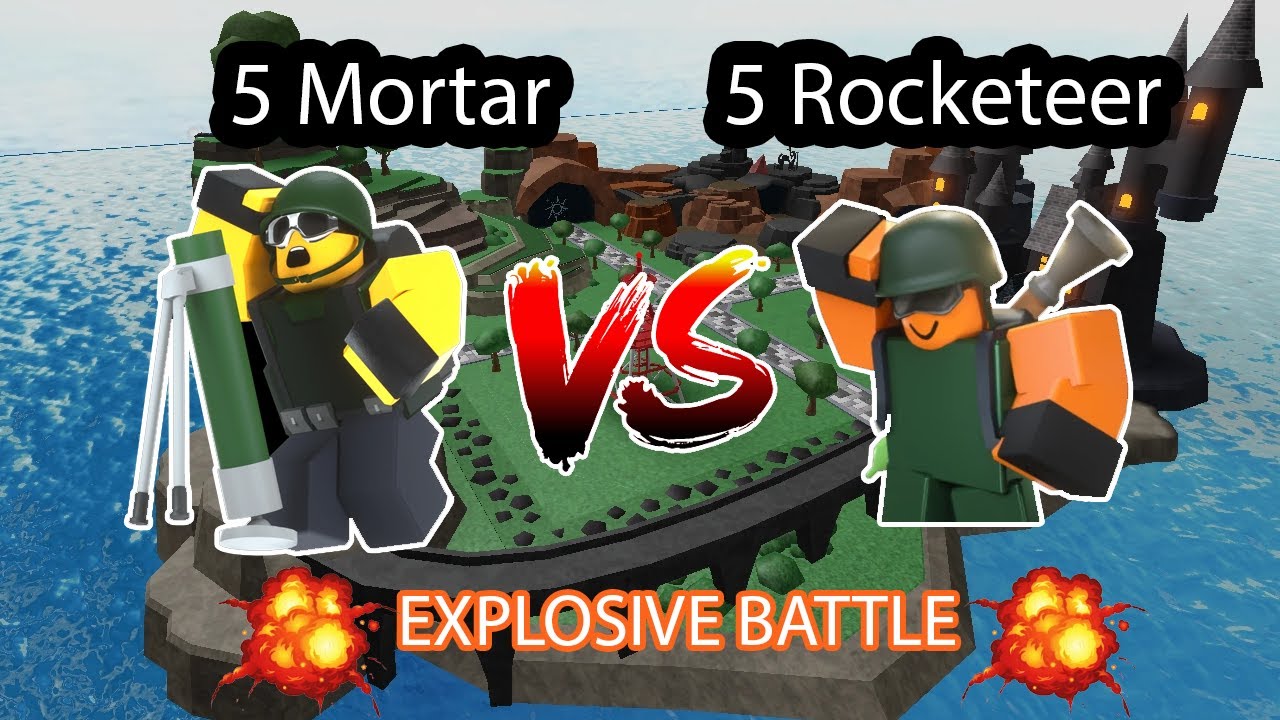 5 Mortar VS 5 Rocketeer Roblox Tower Defense Simulator - YouTube