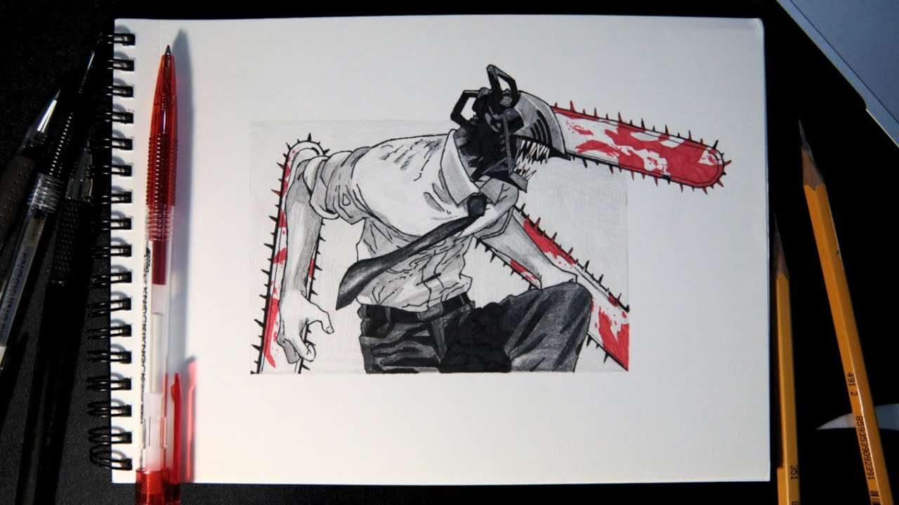 How to draw Denji / Chainsaw Man / Pencil Art - YouTube