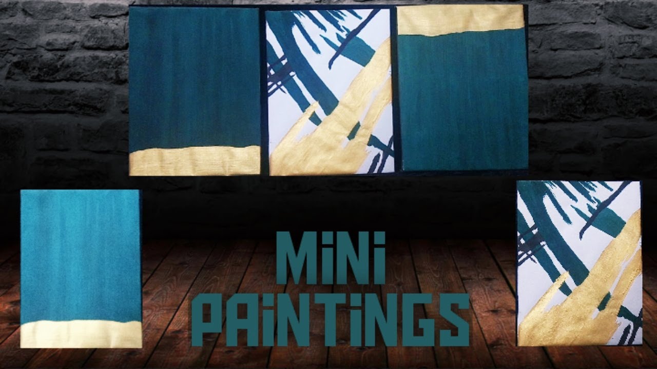 Mini Acrylic Paintings / Green and Golden Theme / Mini Paintings / Home ...