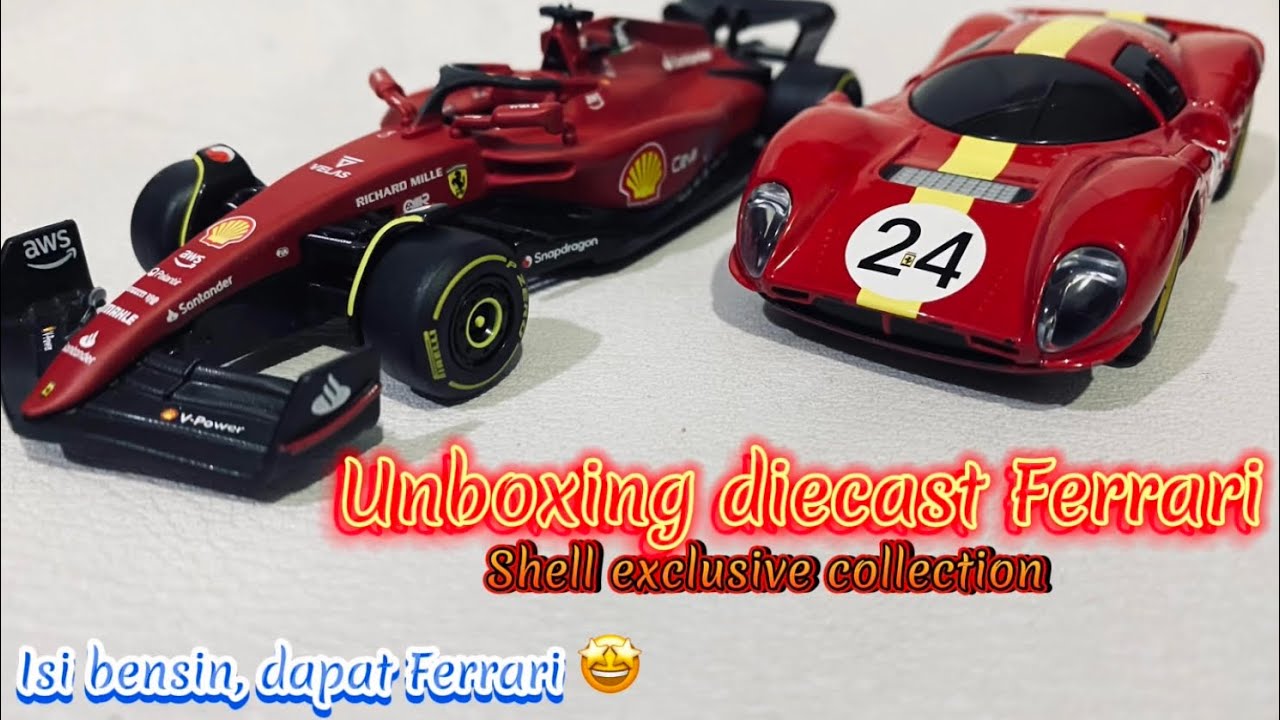 Unboxing diecast Ferrari 330 P4 dan F1-75 dari Shell ||| Isi bensin ...