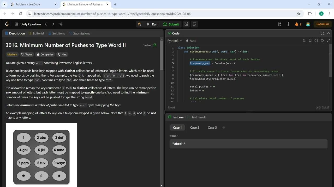 LeetCode - 3016. Minimum Number of Pushes to Type Word II(Python) - YouTube
