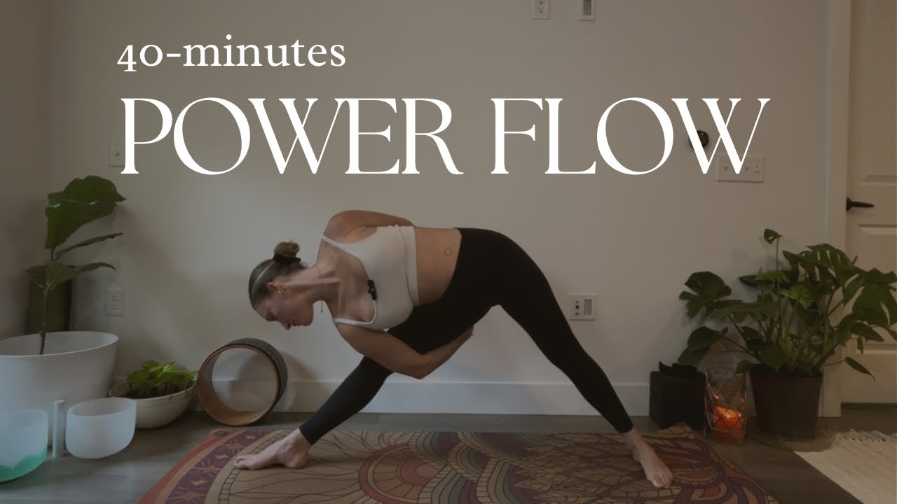 40 Minute Power Yoga Flow | Energizing, Full Body Flow with Balancing ...