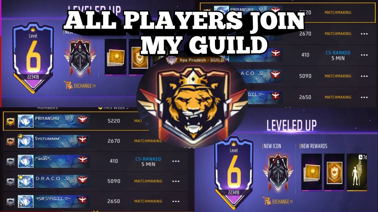 HOW TO JOIN MY 6 LV. GUILD AND TOP 28 IN MP BADGE IN FREE FIRE ! HOW TO ...