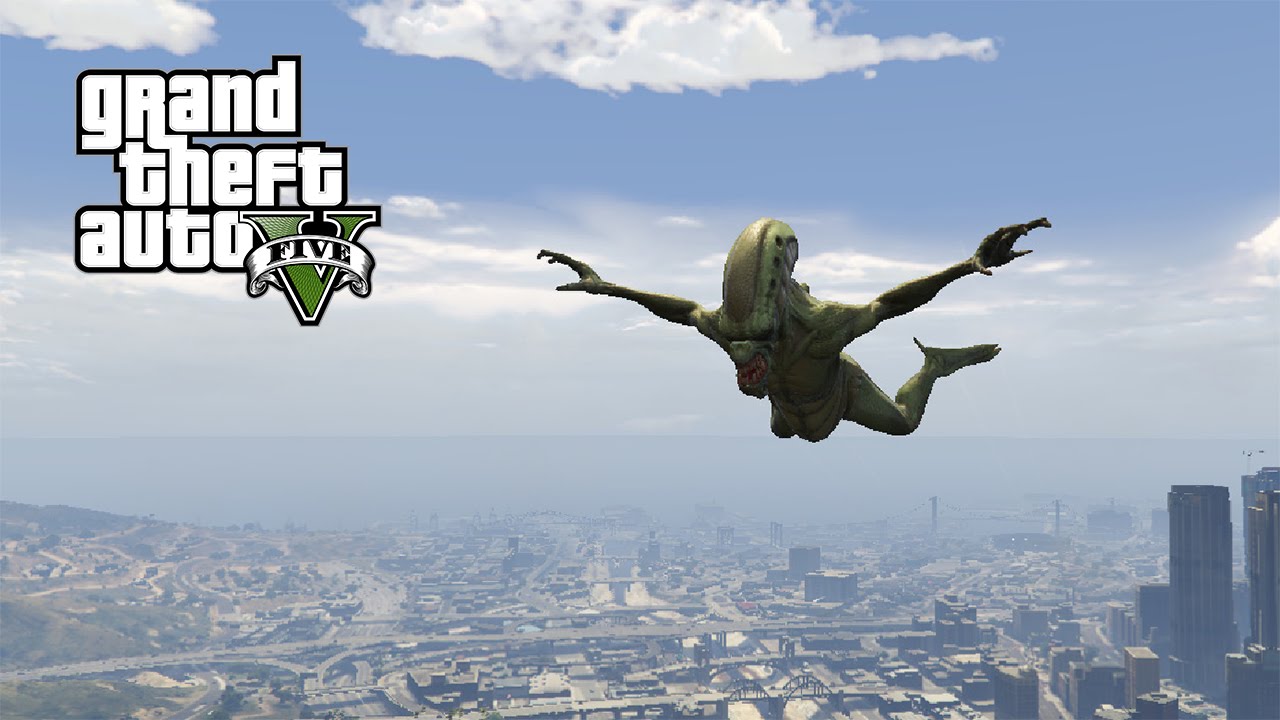 GTA 5 PC - Flying Alien (Nice Fly Mod) - YouTube