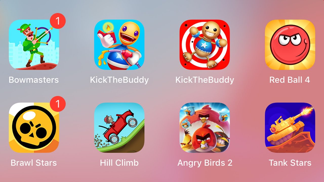 HILL CLIMB RACING, BOWMASTERS, TANK STARS, RED BALL4, KICK THE BUDDY ...