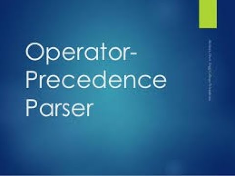 Compiler Design - Operator Precedence Parsers - YouTube