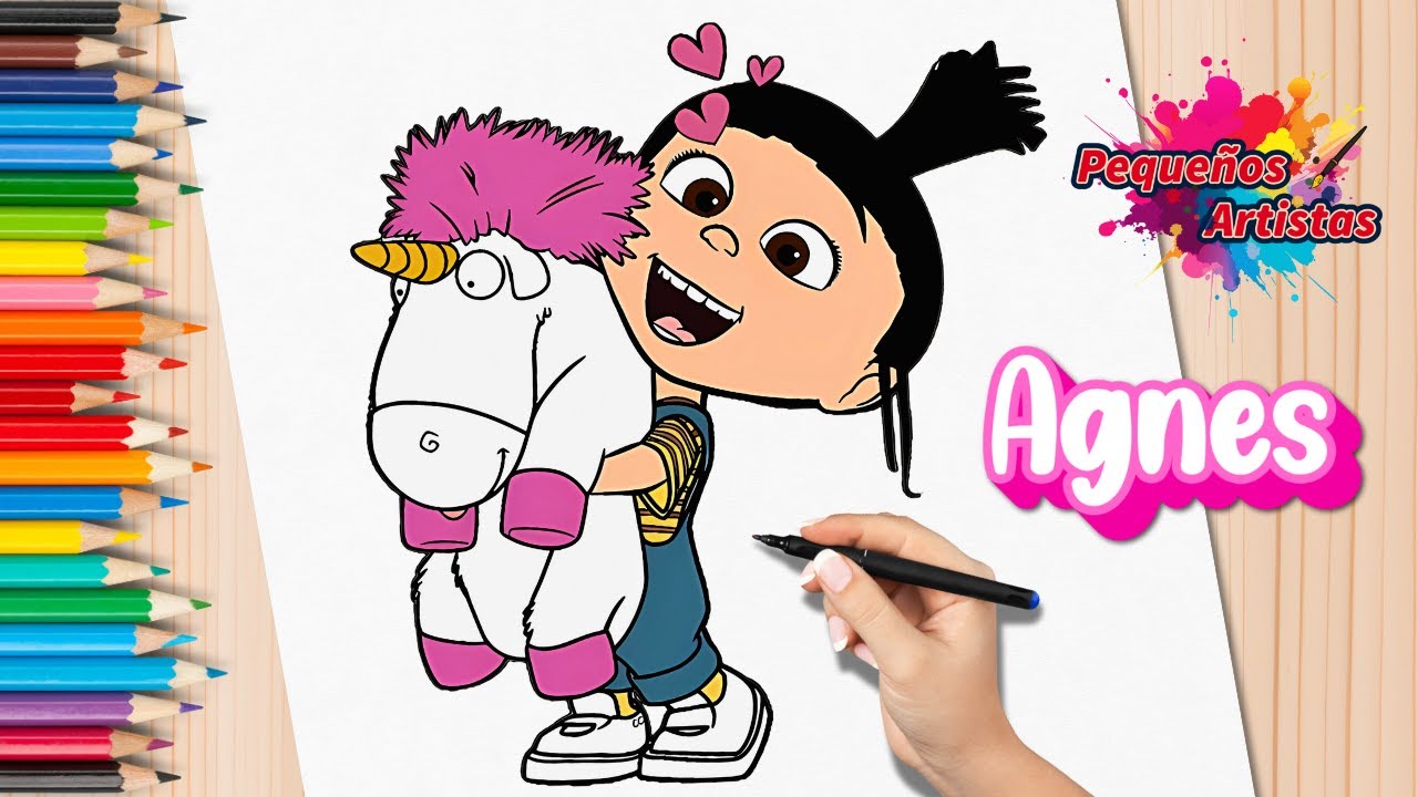 Dibuja y Colorea a Agnes y su Unicornio | Mi Villano Favorito | Dibujo Fácil para Niños - YouTube