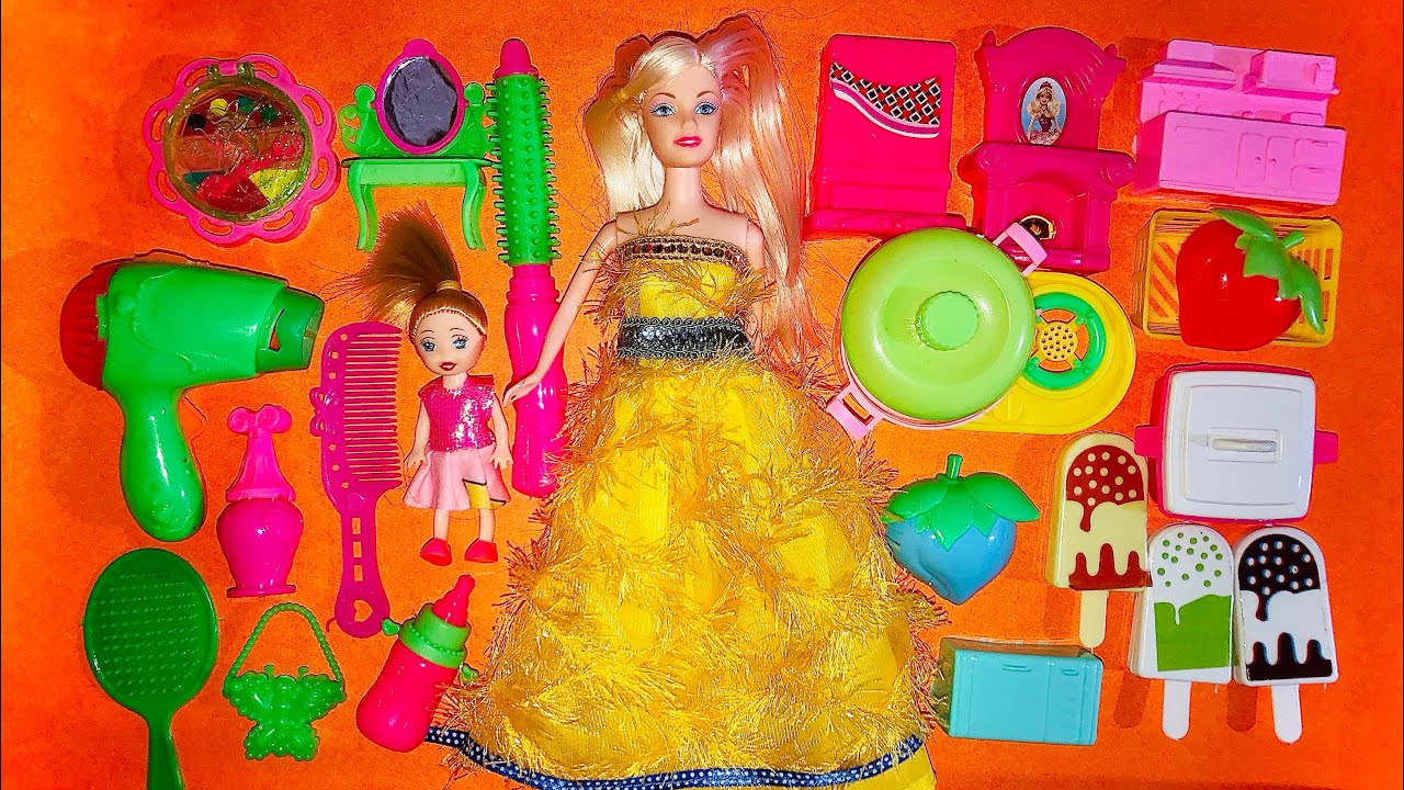Little miniature kitchen cooking set || Barbie doll kitchen and kitchen ...