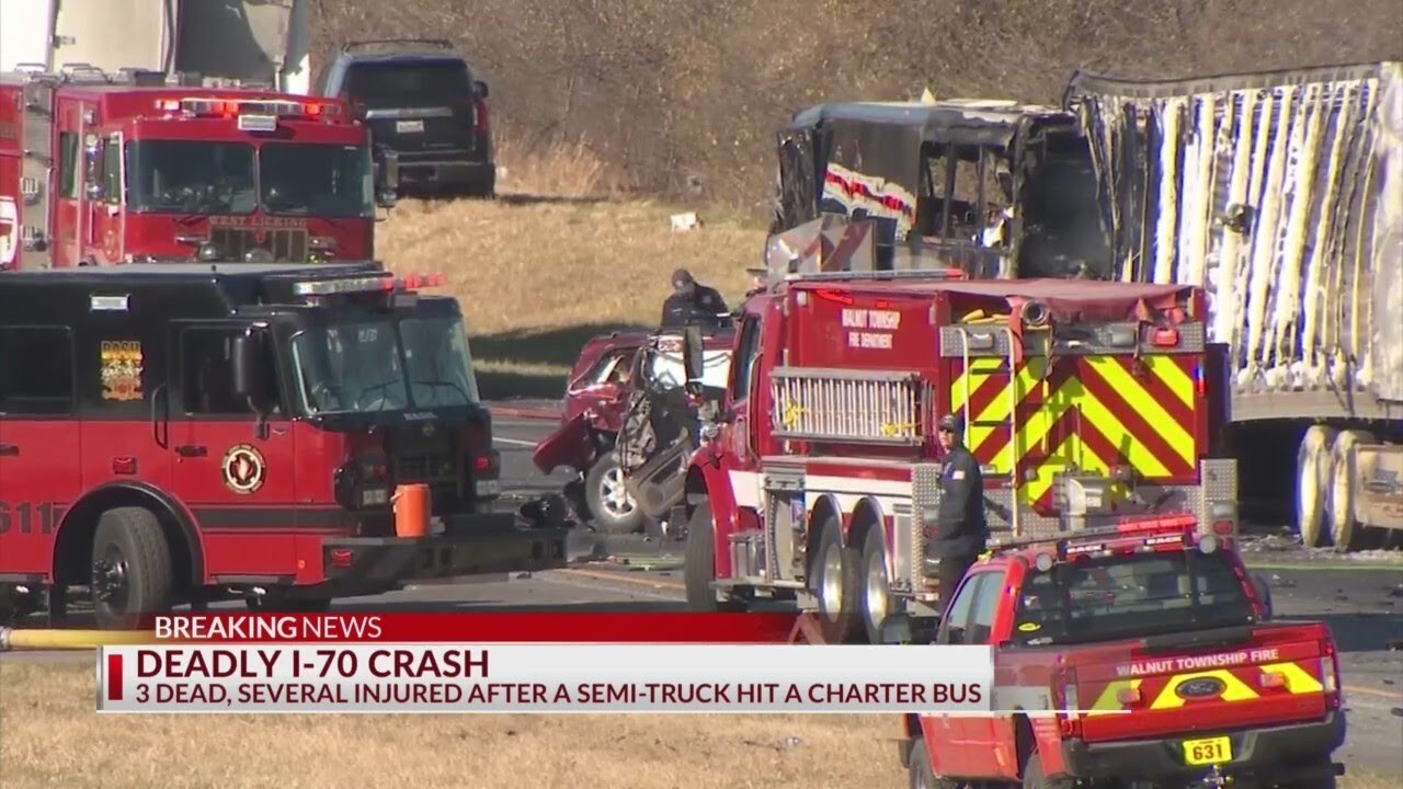 At least three dead, multiple hurt in fiery I-70 crash involving bus ...