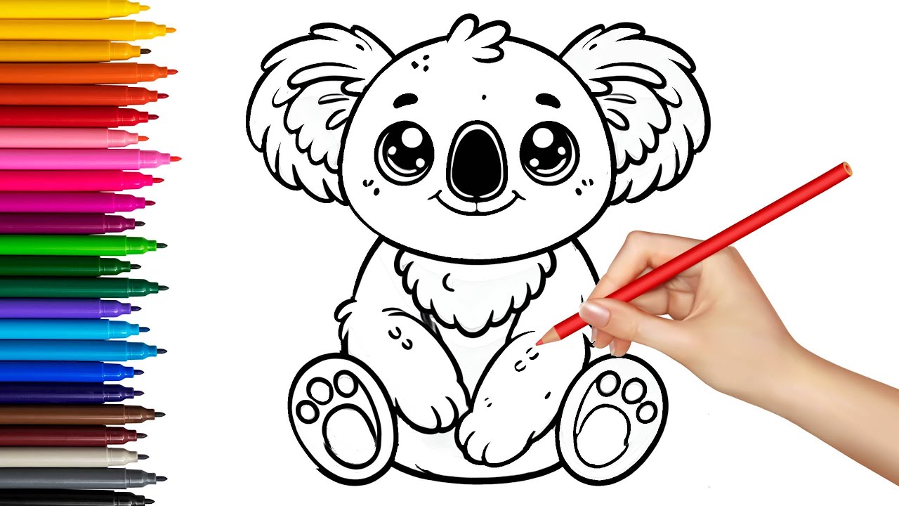 How To Draw Cute Koala Bear Step By Step | Koala Drawing Easy For Kids ...