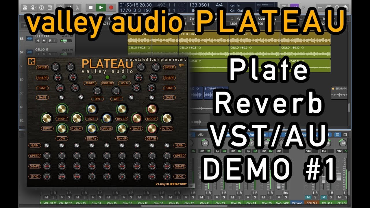Valley Audio PLATEAU - modulated lush Plate Reverb (VST/AU) Demo #1 ...