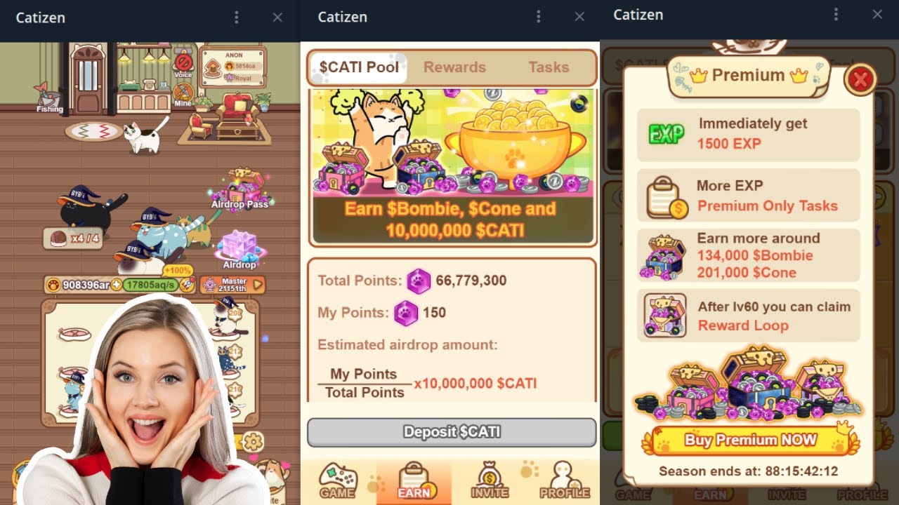 Catizen Season 2 Airdrop Live | I Just Earned 987 $CATI Tokens Free ...