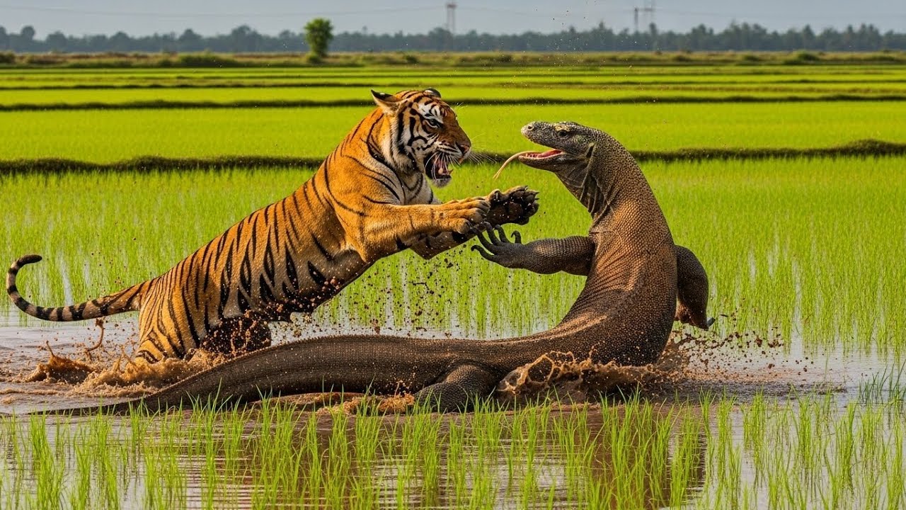 the fighting between tiger vs Komodo dragon, and a python - YouTube