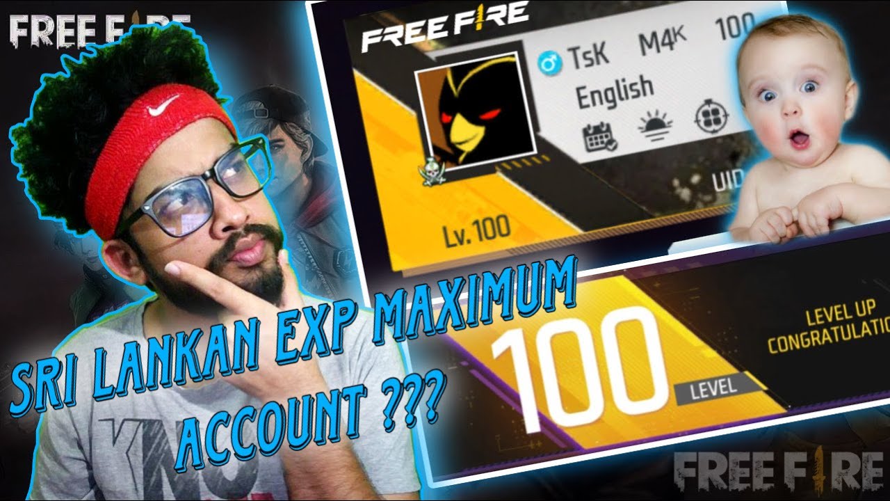 EXP Level 100 Account එකක්😱 | Free Fire EXP LEVEL 100 account in SRI ...