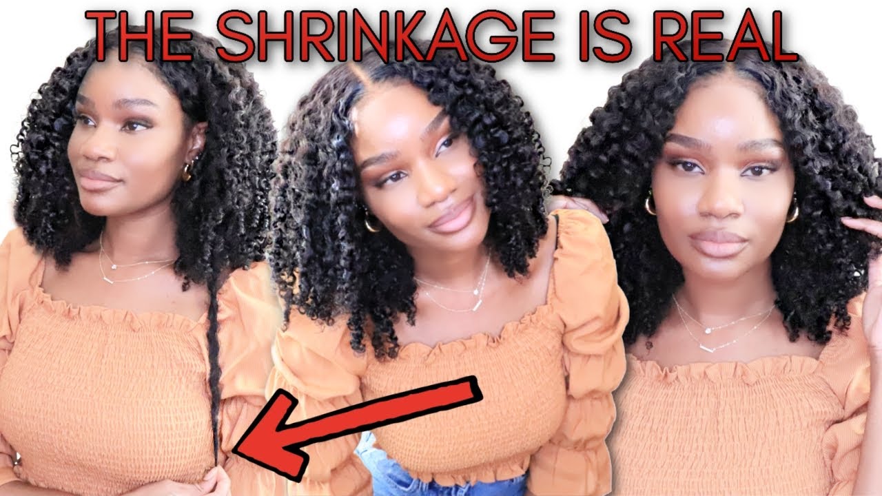 OMGOSH!!! THE SHRINKAGE IS REAL | NATURAL KINKY EDGES GLUELESS LACE WIG ...