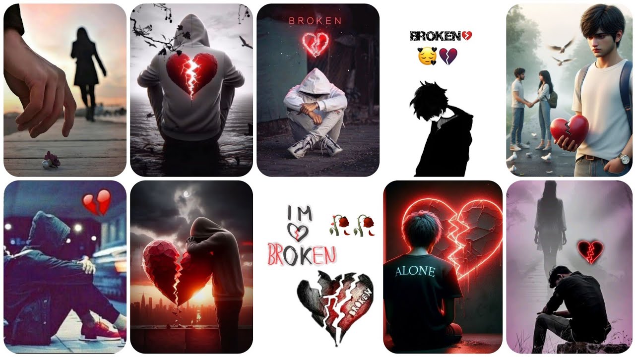 💔Broken Heart Dp Wallpaper Photo | Sad Boys Dpz | टूटा हुआ दिल का फोटो💔 ...