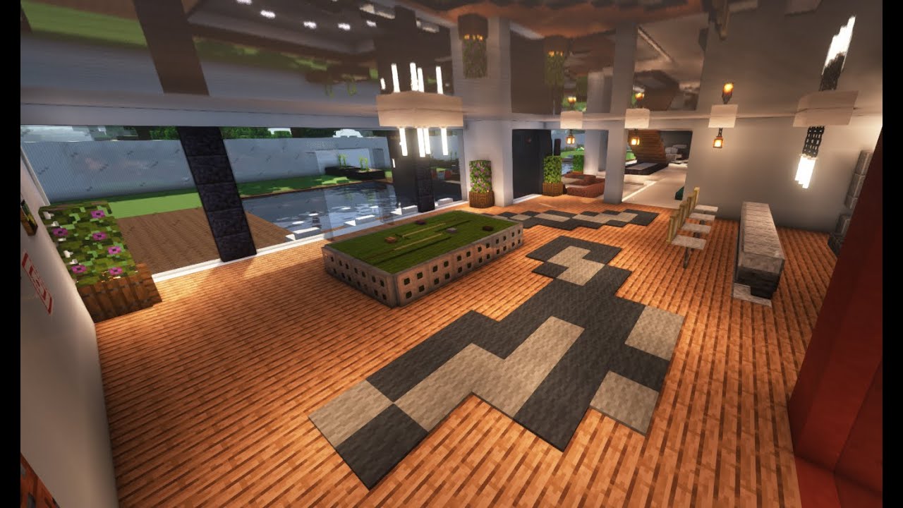Minecraft Tutorial BIG Modern House # 7 PART 4/ Interior Design ...