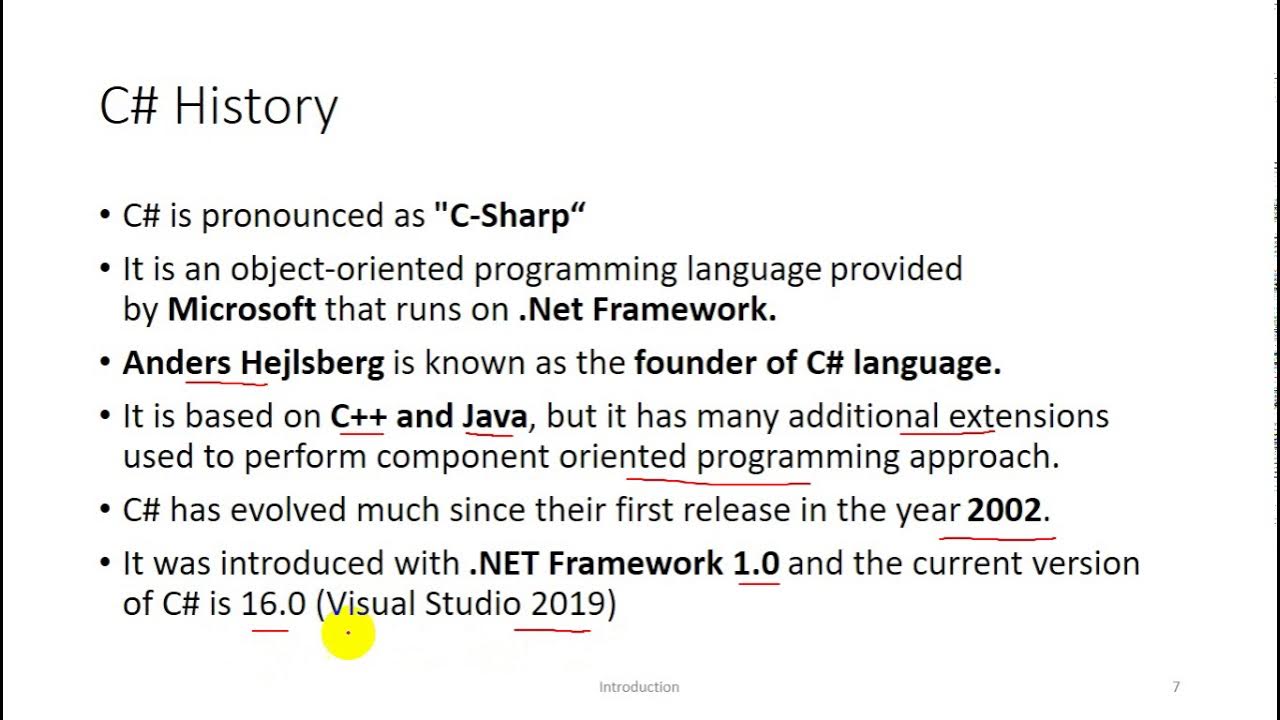 Chapter 1 - Introduction to C# - YouTube